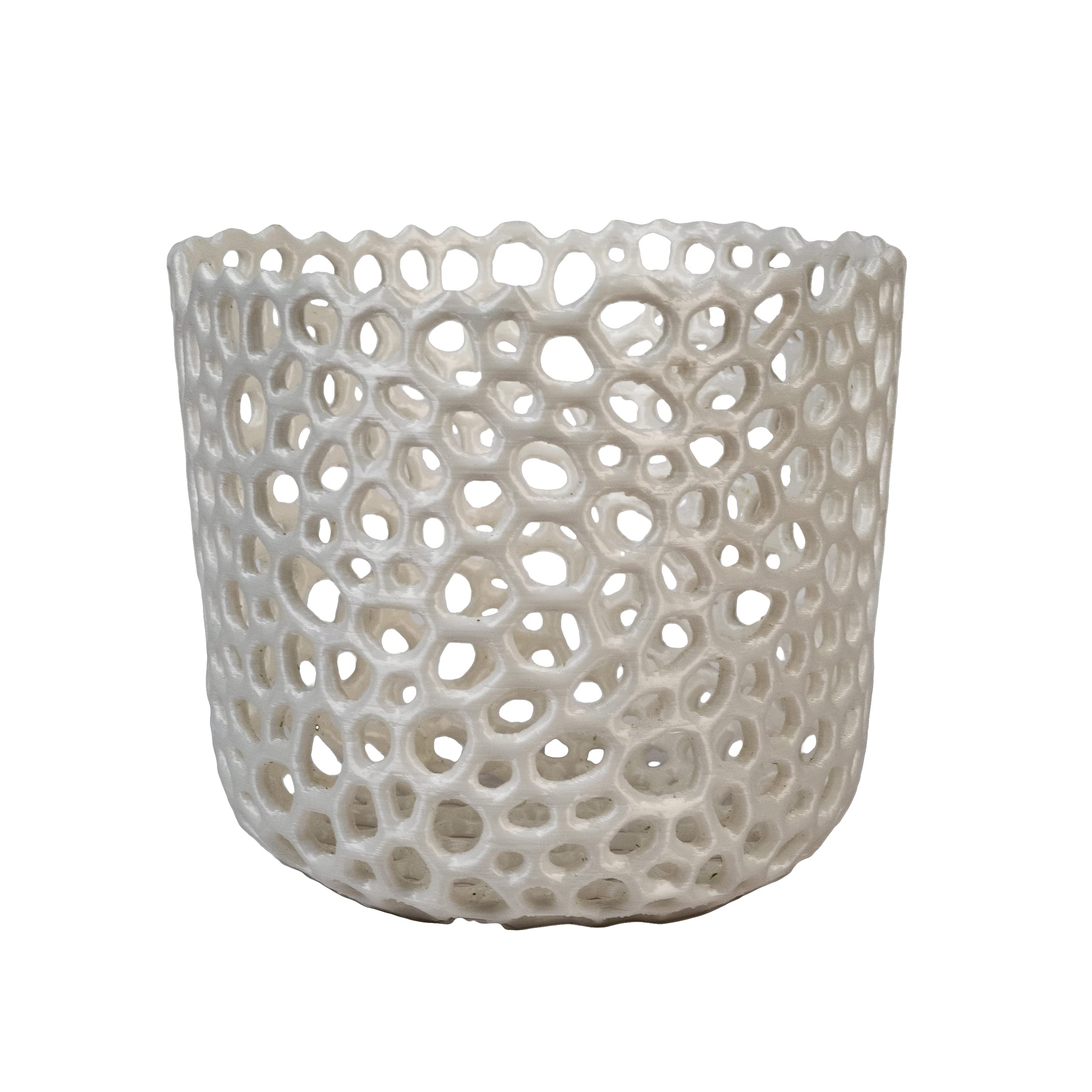 Orchid Pot Mesh Cylinder Pot Orchid Pot Mesh Orchid Pot Orchid Planter Airplant Pot Succulent Pot Voronoi Pot (White)