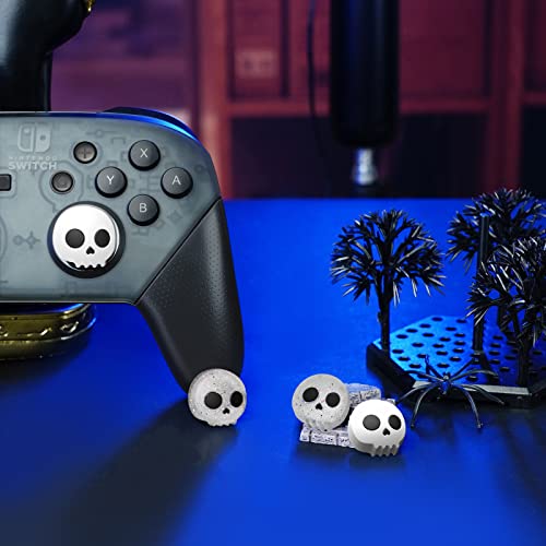 JINGDU Thumb Grip Caps for PS5/PS4 Controller,Switch Pro Controller,Xbox Series X/S, Silicone Joystick Caps Cover for PS5 Controller, Game Controller Accessories,4PCS Skull