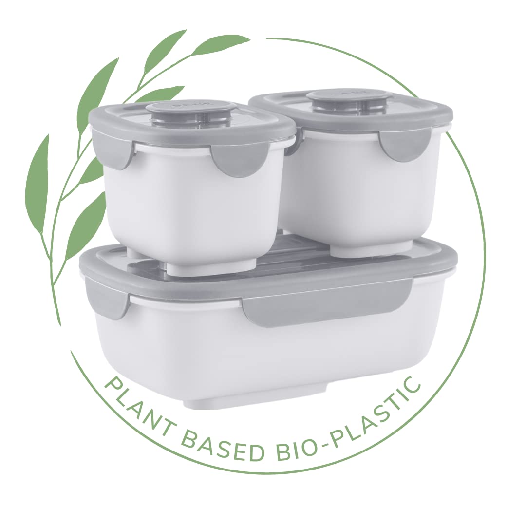 OmieBox OmieGo Plant-Based Plastic Leakproof Lunch Bento Box, Food Storage Containers, Snack Container, Meal Prep, For Adults