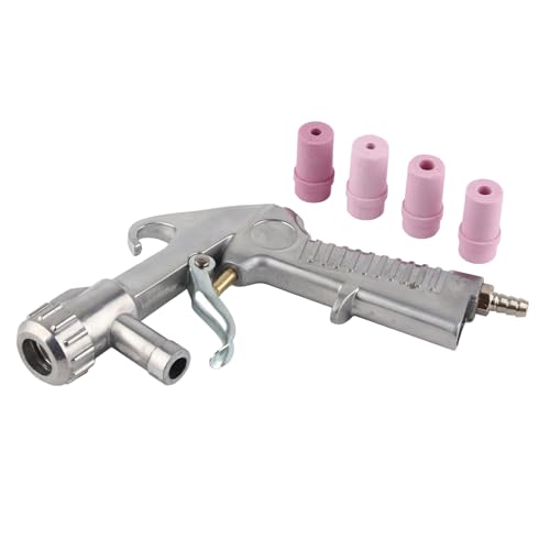 Sandblaster Air Siphon Feed Blast Gun Nozzle with 4pcs Ceramic Tips for Abrasive Sand Blaster Blasting, Blasting Shot Sandblaster Siphon Feed Gun Nozzle