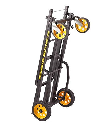 Rock-N-Roller R12RT (All Terrain) 8-in-1 Folding Multi-Cart/Hand Truck/Dolly/Platform Cart/34" to 52" Telescoping Frame/500 lbs. Load Capacity, Black