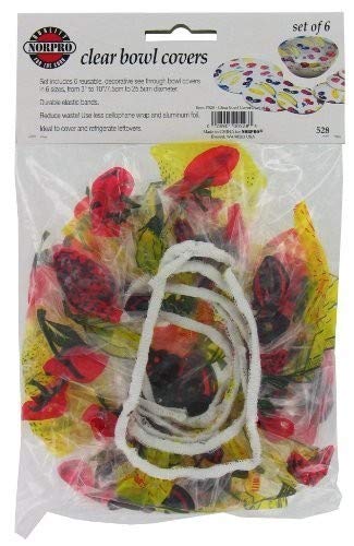 NORPRO Plastic Bowl Covers, 6 Piece Set, 3-Inch to 10-Inch, Multicolored