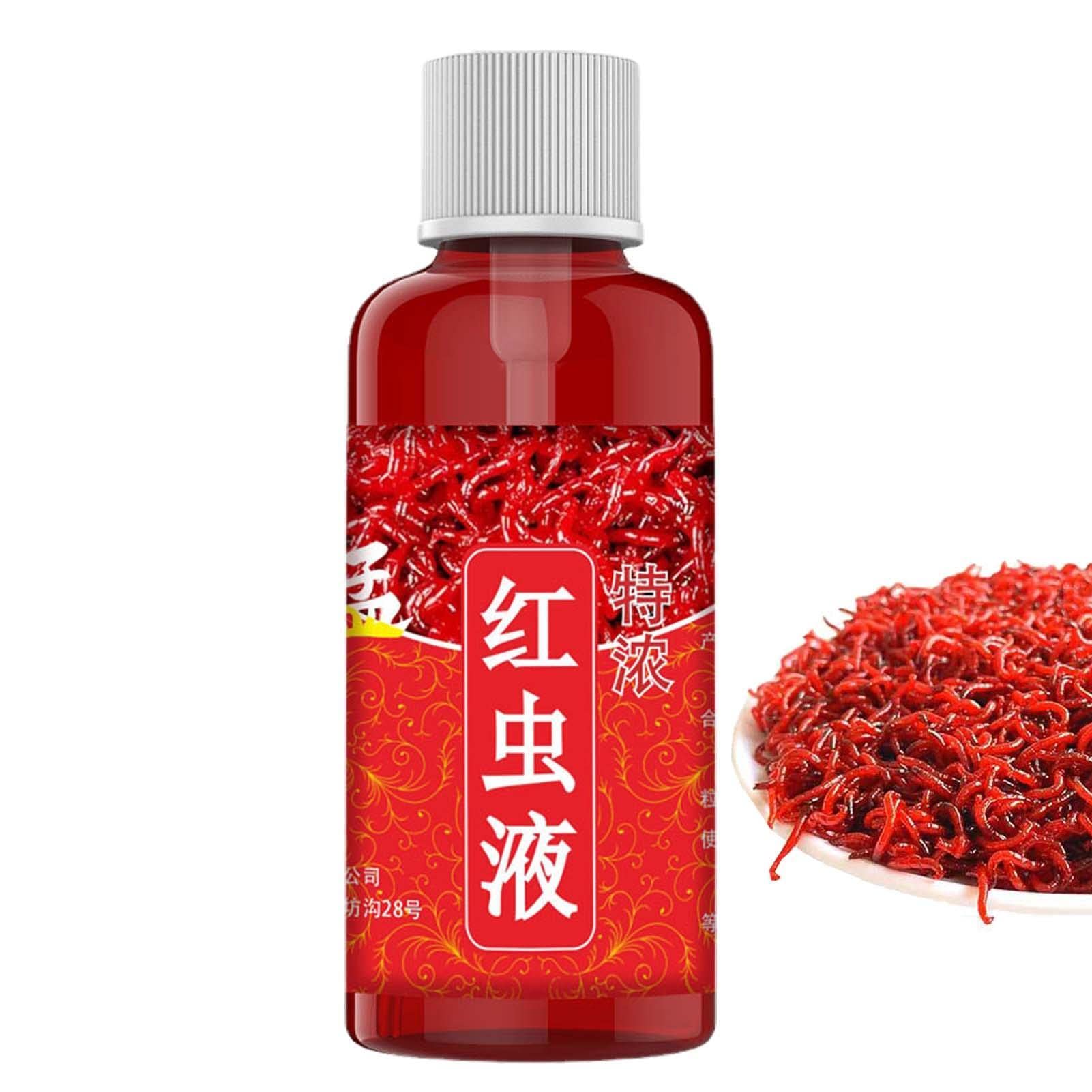 moluo Concentrated Red Worm Liquid, Fishing Lures Additive Bait Liquid, Fishing Lures Baits, Fish Bait Attractant Enhancer, Smell Lure Tackle Liquid for Trout Cod Carp Bass