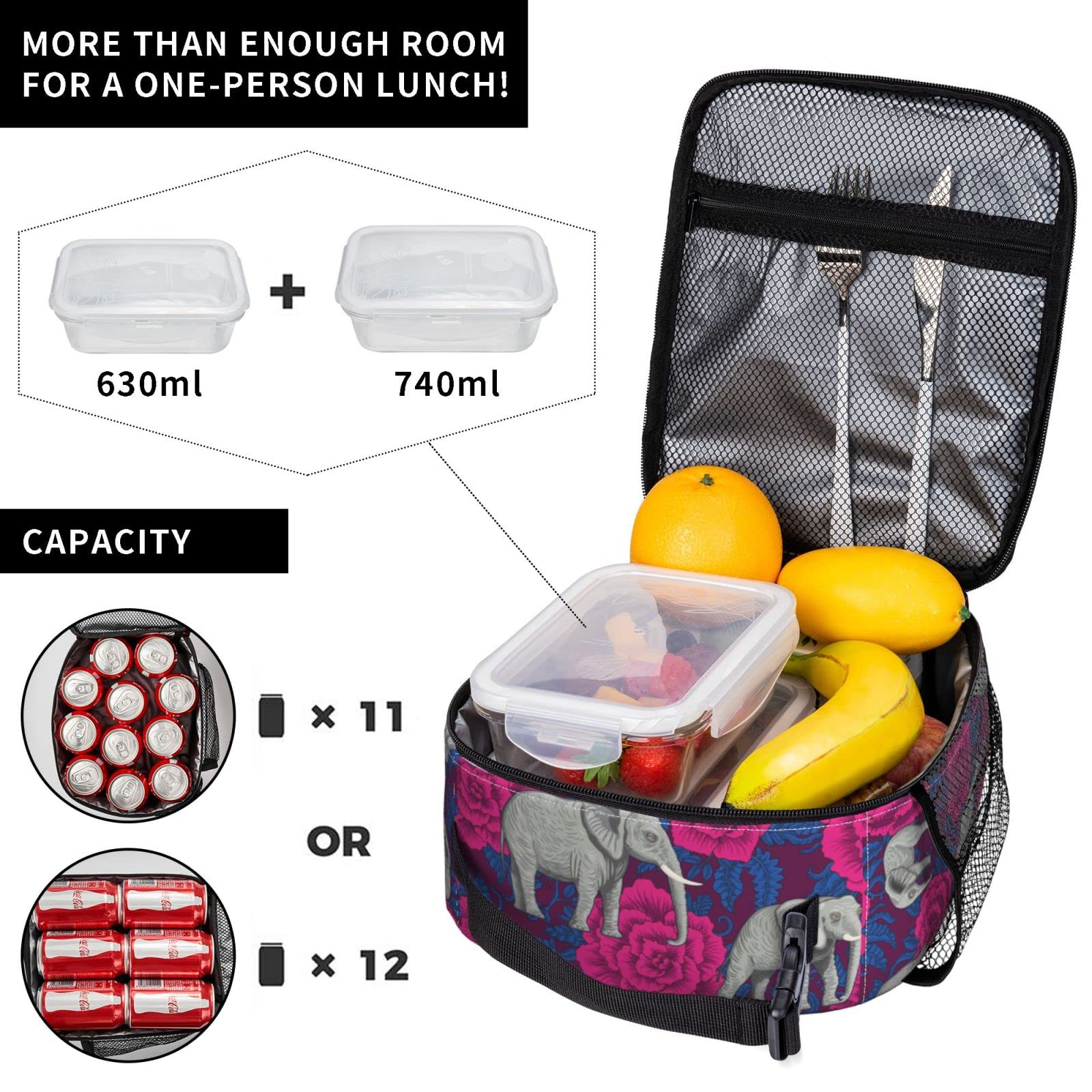 Majoug Hedgehog Lunch Bag/Lunch Box/Lunch Tote/Picnic Bags Insulated Cooler Travel Organizer