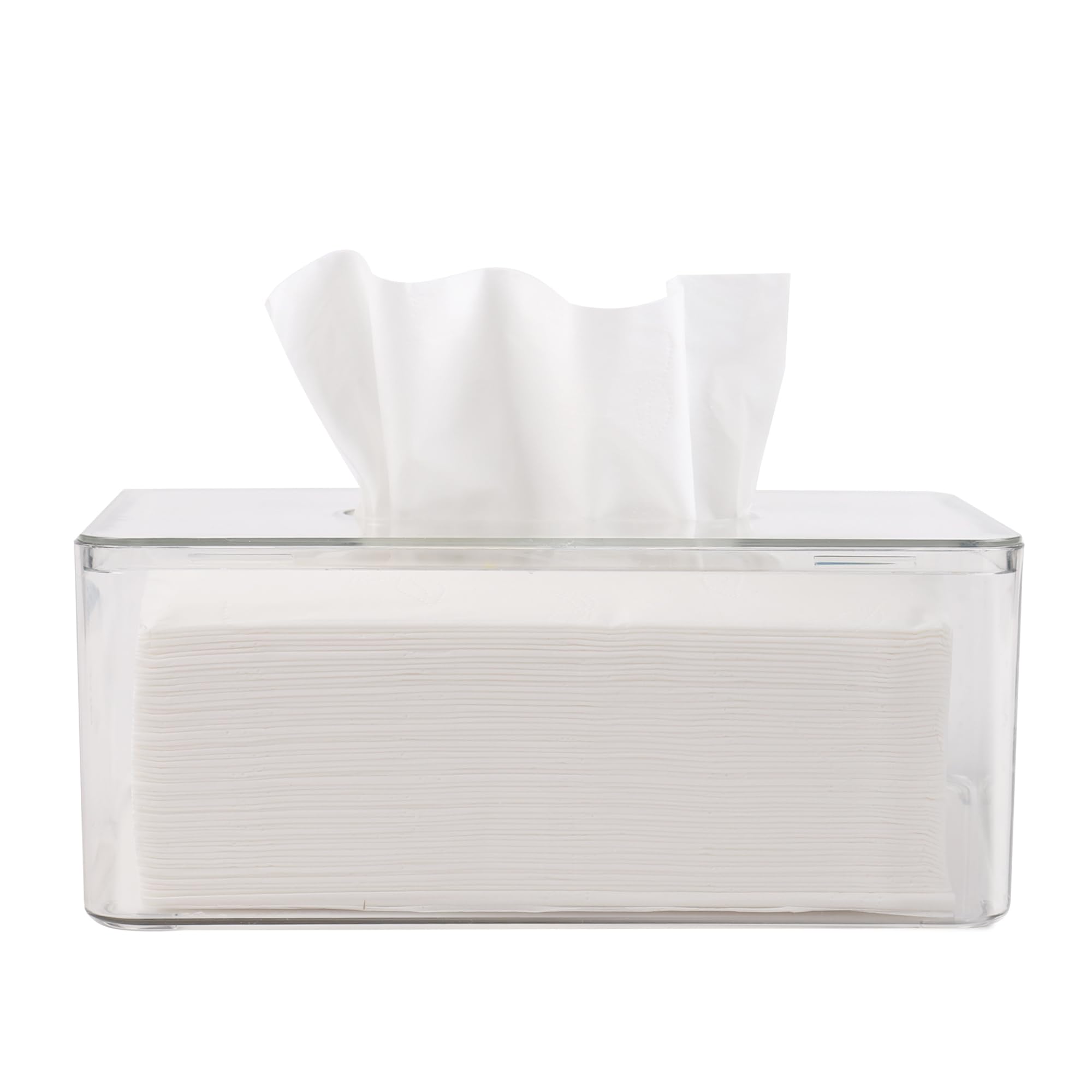 Yureshmull Dryer Sheet Holder, Dryer Sheet Container for Laundry Room, Clear Wipes Dispenser Holder Rectangle for Car, Office, and Home, Easy Refill Holds Standard Sheets