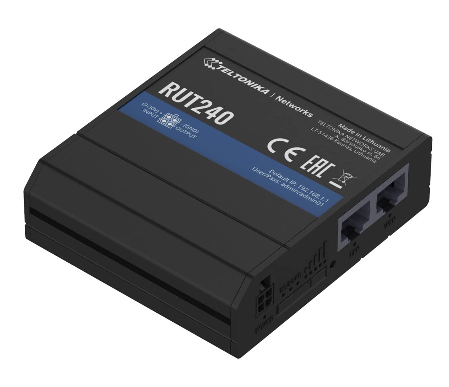 Teltonika RUT24001U000 - RUT240 LTE CAT4 Router (USA/Canada Carriers Excepte Verizon) with AC Adapter