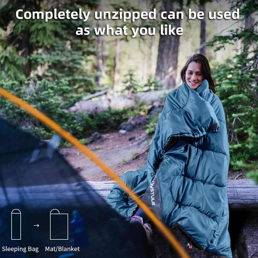OUSUTLE Double Sleeping Bag for Adults, 2 Person Sleeping Bag with 2 Pillows for Backpacking Camping Hiking, Queen Size Cold Weather Sleeping Bag for Couples & Family Traveling