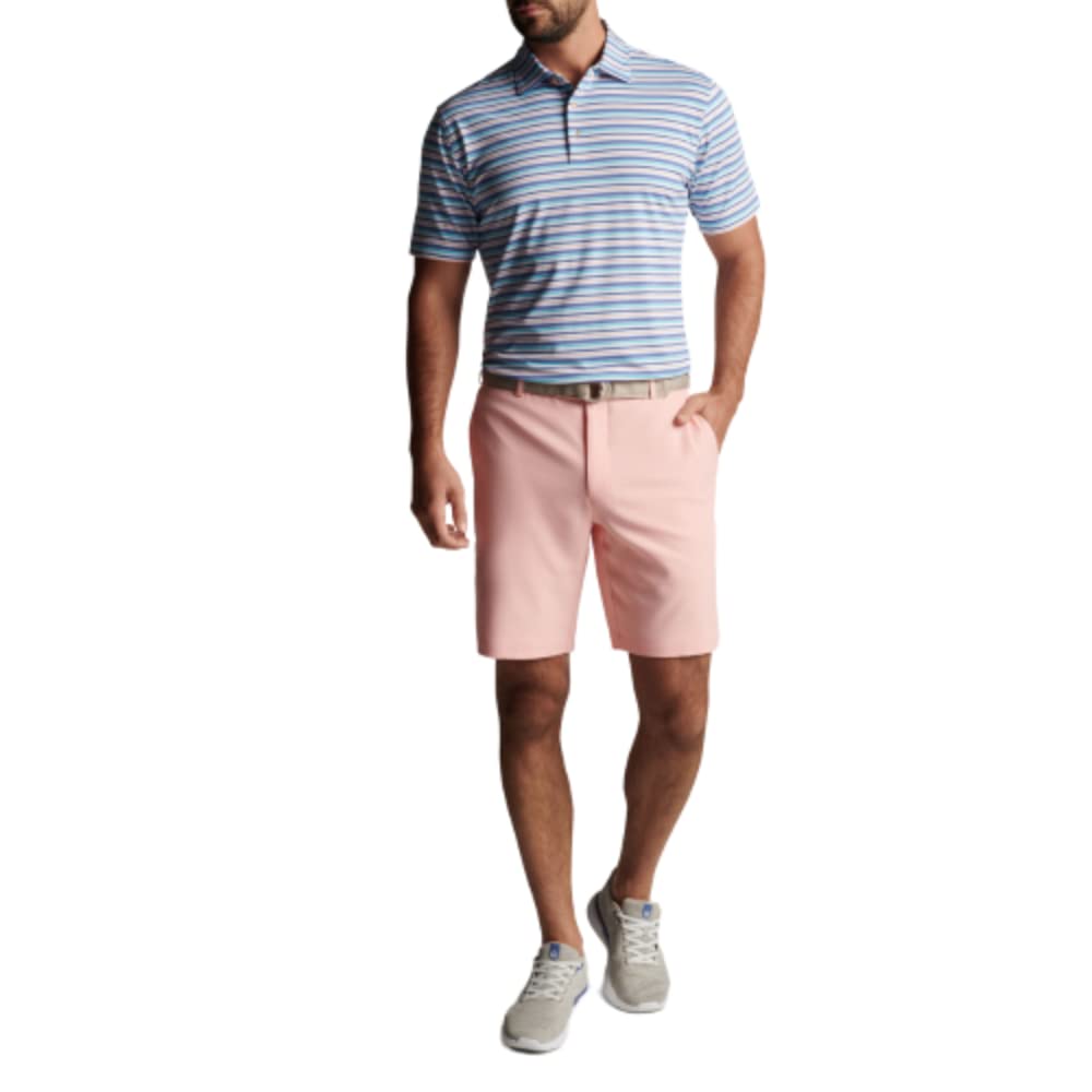 PETER MILLAR Mens Joan Performance Stripe Jersey Golf Polo - Port Blue XL