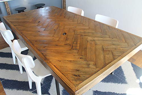 Reclaimed Wood Herringbone Dining Table - Made to Order