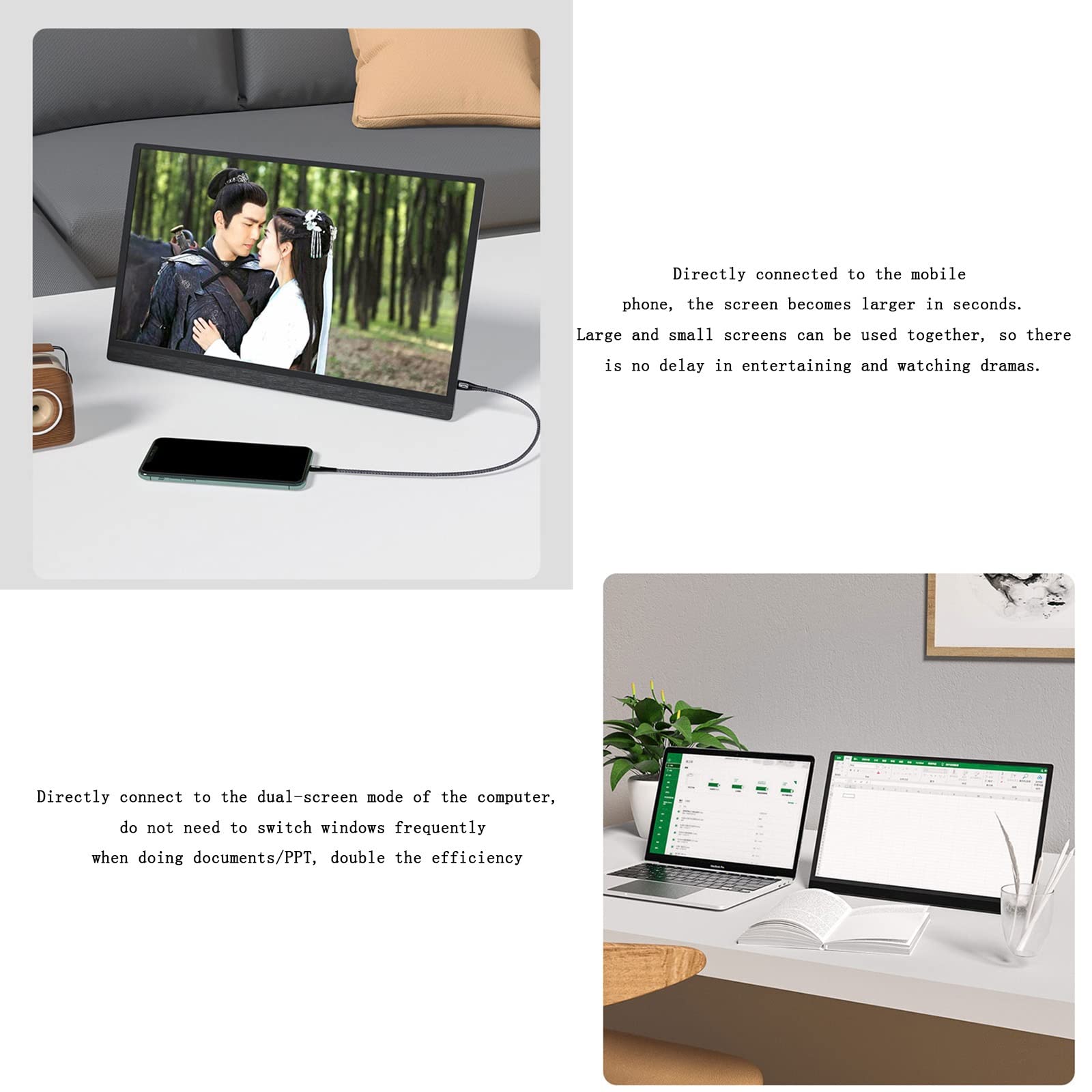 Senor 14-inch Notebook Extended External Display IPS Display HDMI Mobile Phone Switching Game Projection Portable Display