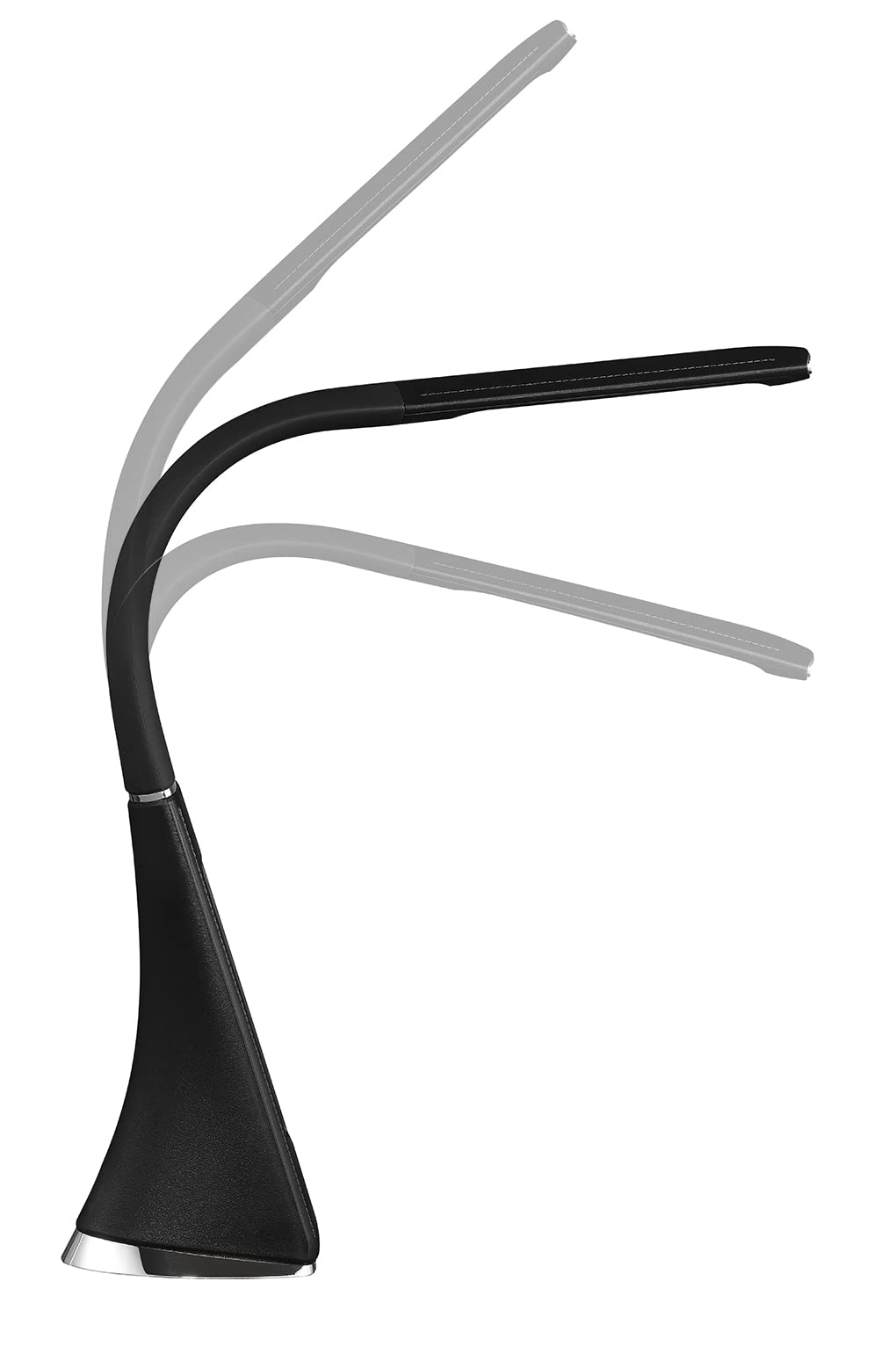 LED Desk Lamp Flexible Gooseneck with Clock Calendar and Temperature,Office Gift Ideas,Touch Dimmable Table Lamp with 3 Levels Brightness,Modern Light for Home Office and Dorm-Black (YF-U2)