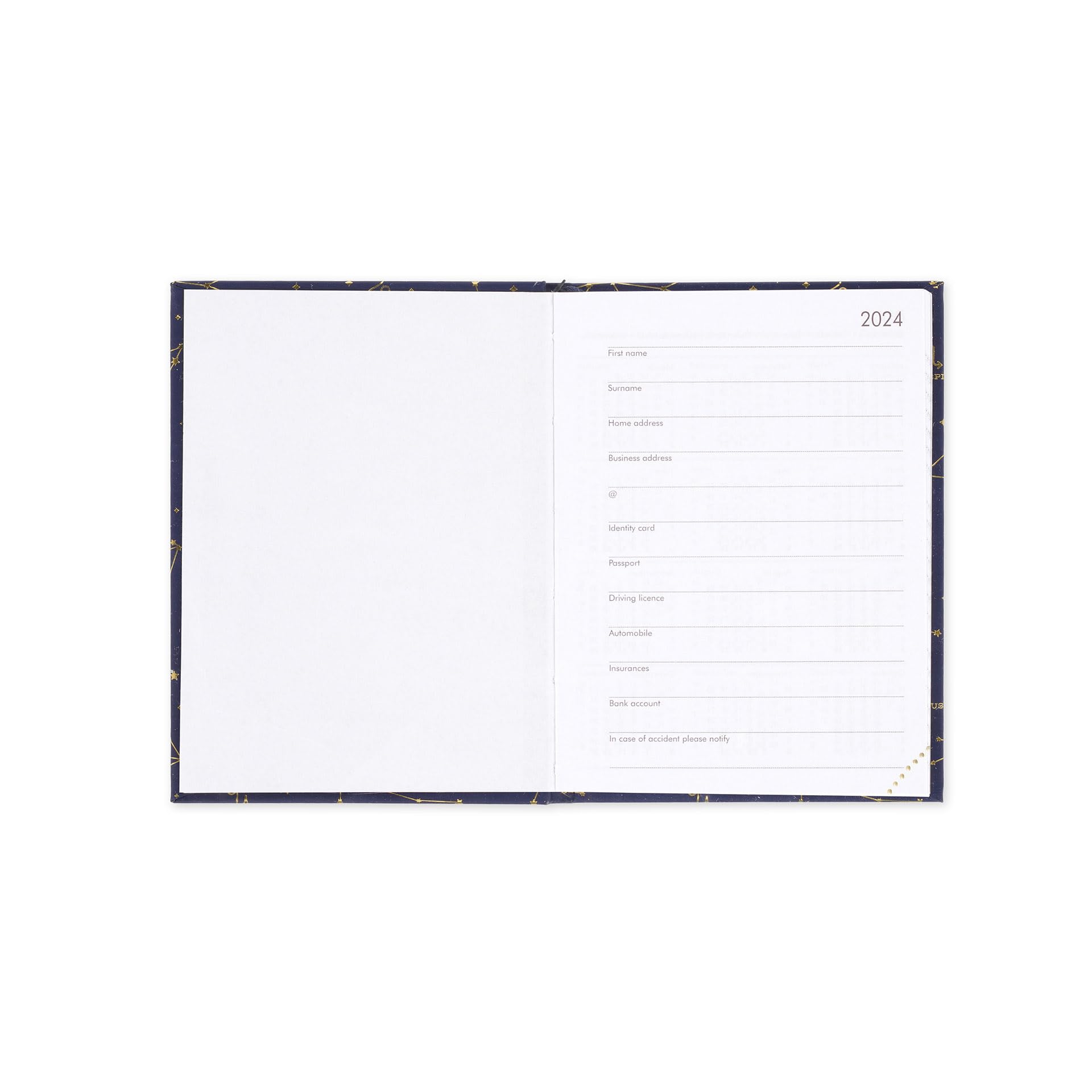 Legami - Mini Weekly Photographic Diary, 12 Months, from January 2024 to December 2024, Elastic Closure, 6 Languages, Monthly Planner January 2025, Address Book, Holiday Plan, 8x11 cm, Stars Theme