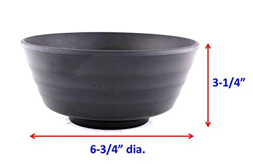 Lucky Star Melamine Round Bowls Set Ramen Vietnam Pho Noodles Soup Bowls, 6-3/4β dia. X 3-1/4β H, Capacity: 32 oz, Black (16)