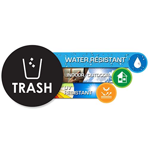 Recycle and Trash Can Compost Sticker - 4"x4" Adhesive Round Labels - 6 Pack Bundle Set - Indoor Home Kitchen & Office Disposal Bins (Pixelverse Design)