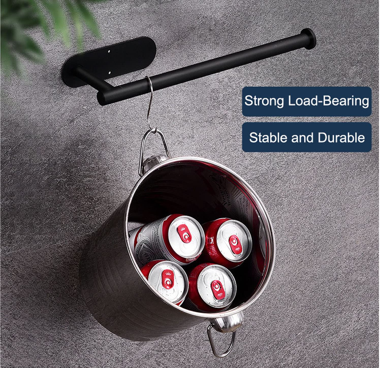 Paper Towel Holder, SUS304 Stainless Steel Paper Towel Holder Under Cabinet, Self Adhesive and Drilling for Kitchen, Counter, Cabinet, Bathroom