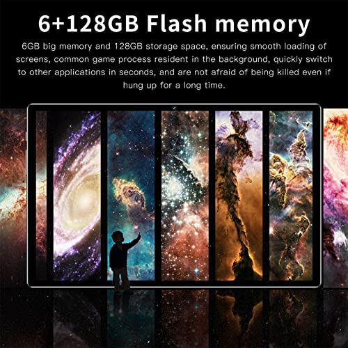 soobu 10.1 Inch Tablet Portable Tablet 100-240V 6G RAM 128G ROM 5G 2.4G WiFi 10.1 Inch IPS Screen Home for Travel (US Plug)