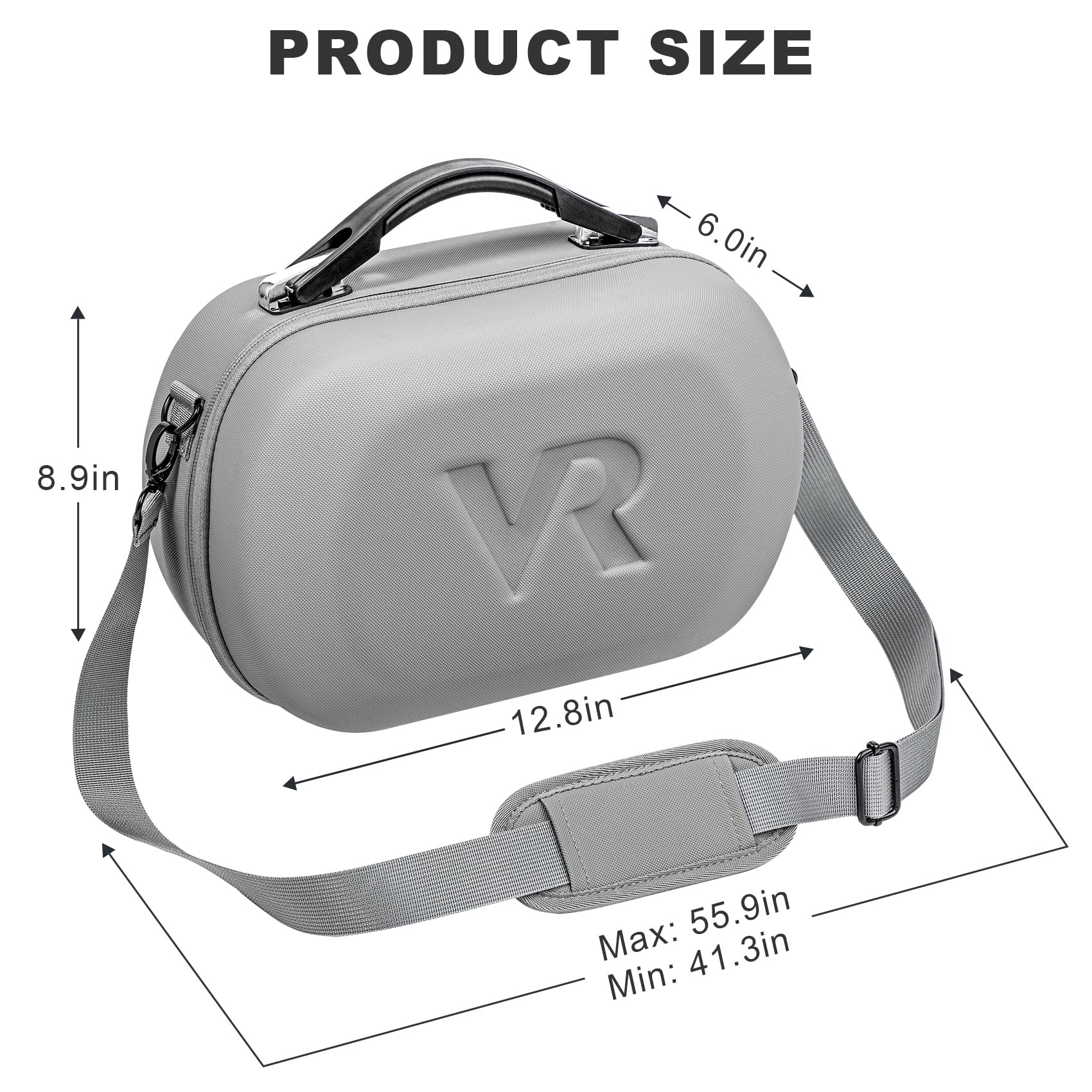 PSATCL Carrying Case for Meta Quest 3/Meta Quest Pro/Meta Quest 2, Hard Travel Case Storage for Meta Quest Pro VR Gaming Headset and Accessories