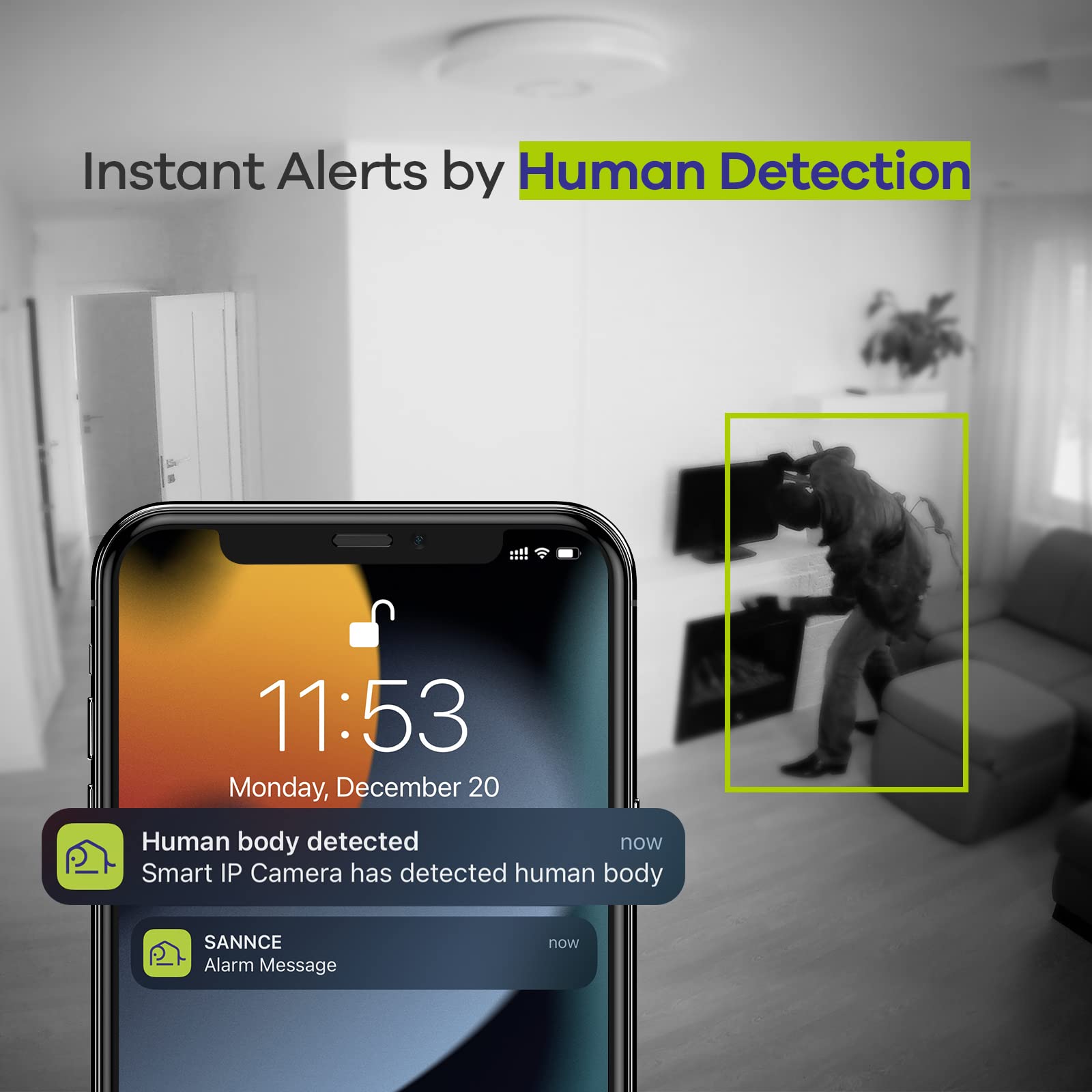 SANNCE IP Camera WiFi Pan Tilt Smart Security Camera, 1080P Indoor Pet Baby Elder 360° Camera with Two-Way Audio, Human Motion Detection, One-Touch Alarm, Cloud & SD Card Storage, Works with Alexa