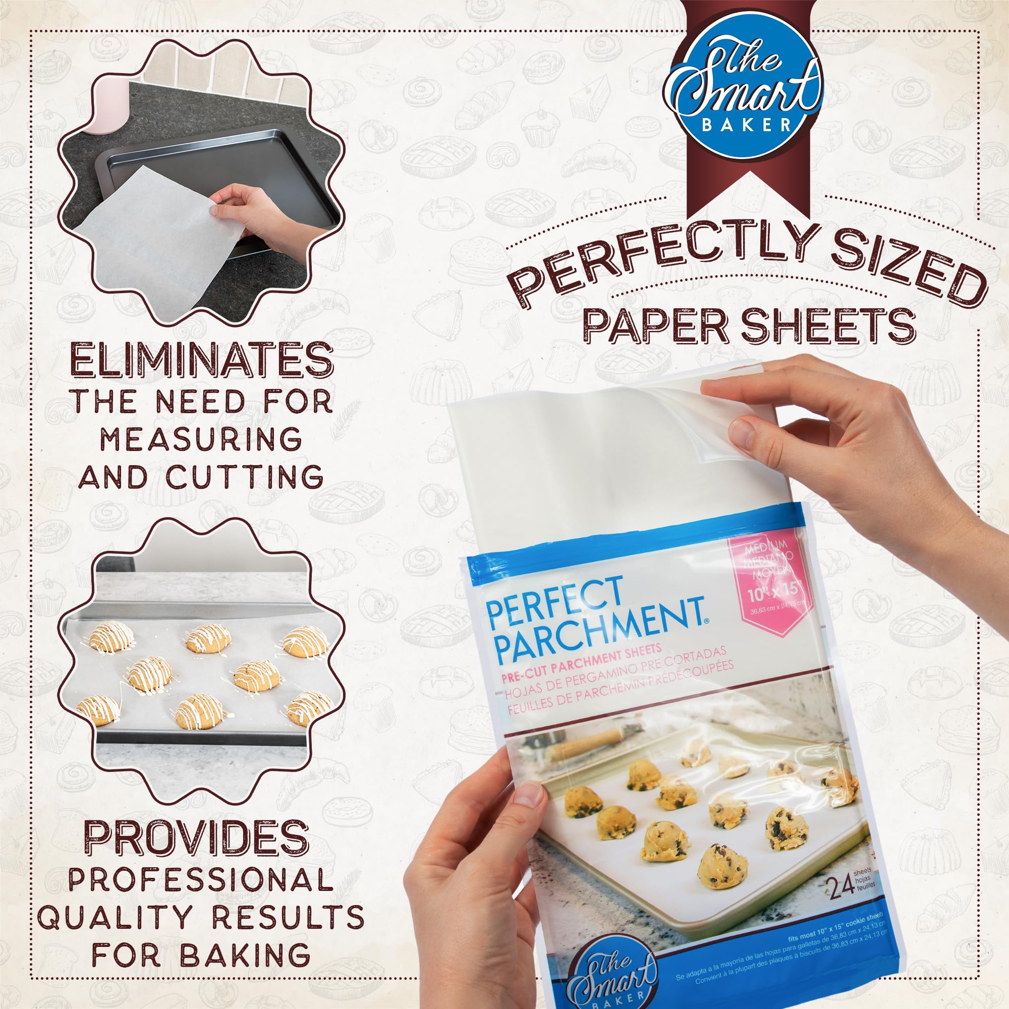 Parchment Paper Sheets for Baking: Oven Safe Parchment Paper, Parchment Sheets, Bakery Quality Baking Paper for Perfect Result, Greaseproof Nonstick 24 pieces Pre-Cut Baking Sheets 11 x 17β, Large