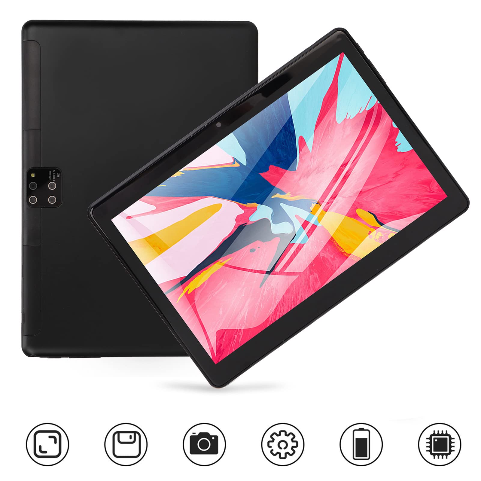 Tablet PC Front 8MP Rear 16MP 100240V 6GB 128GB 10.1 Inch Tablet 1960x1080 IPS for 10.0 for Photography (US Plug)