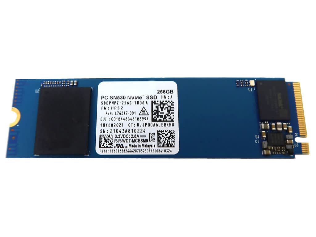 Solid State Drive L76247-001 Compatible Replacement Spare Part for Western Digital PC SN530 SDBPNPZ-256G 256GB M.2 2280 NVMe PCIe Gen3 x4 SSD
