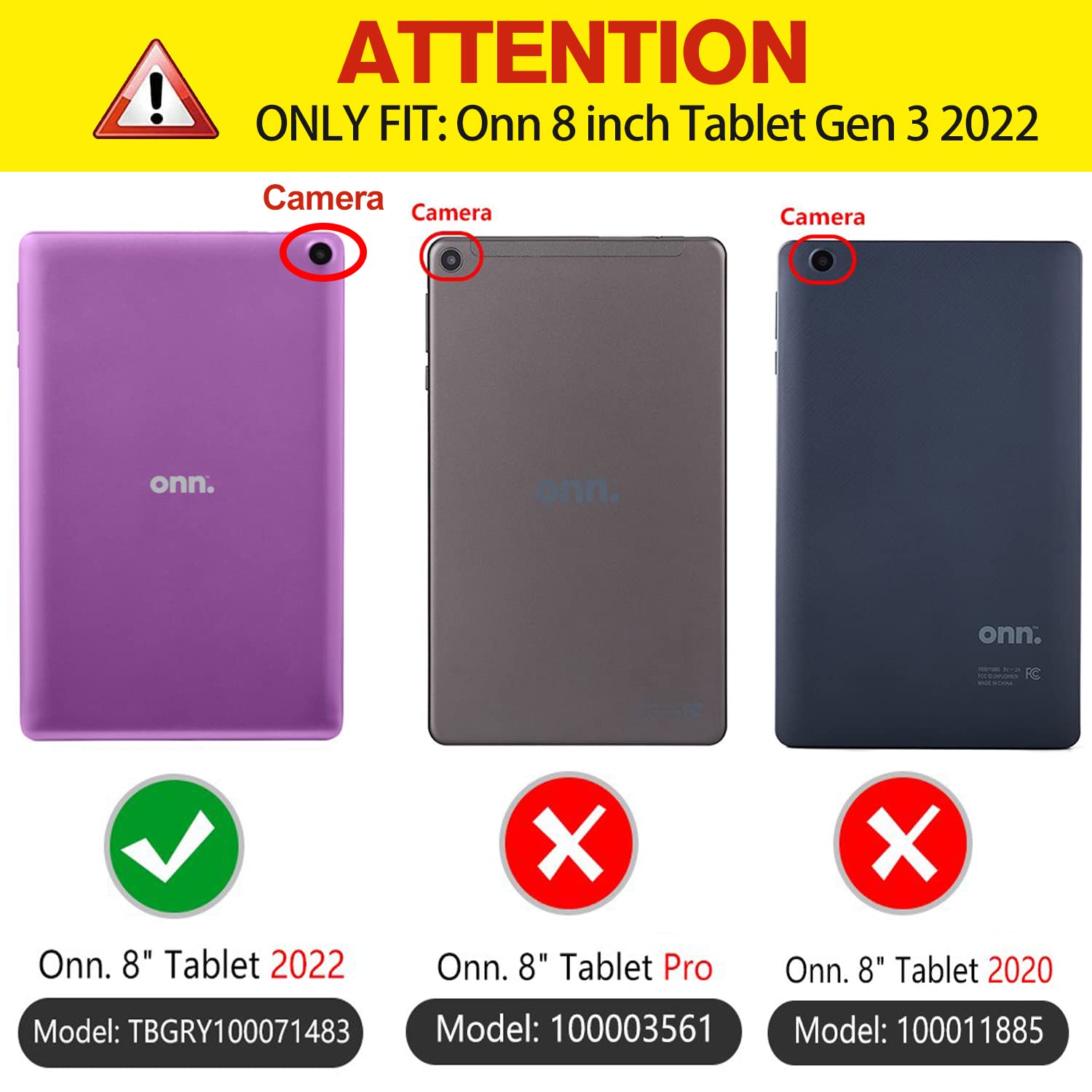 SUPNICE Kids Case for Onn 8” 2022 Gen 3, Built-in Screen Protector Lightweight Handle Friendly Kickstand Child Toddler Cover for Walmart Onn 8 Tablet Model TBGRY 100071483 (2022 Release), Rose