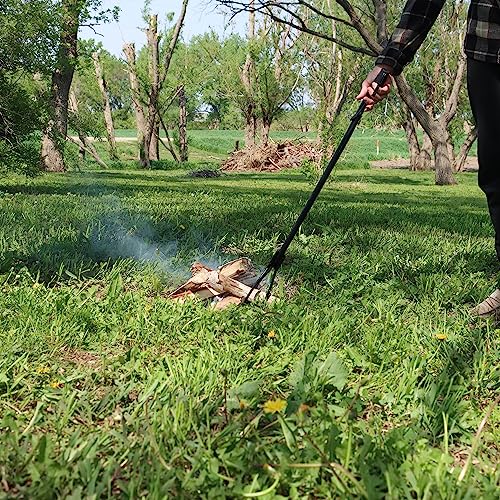 Redneck Convent Heavy-Duty Log Grabber Fire Tongs Poker Tool with Spring Handle and 3 Prong, 36in β Place Wood on Campfire Fireplace