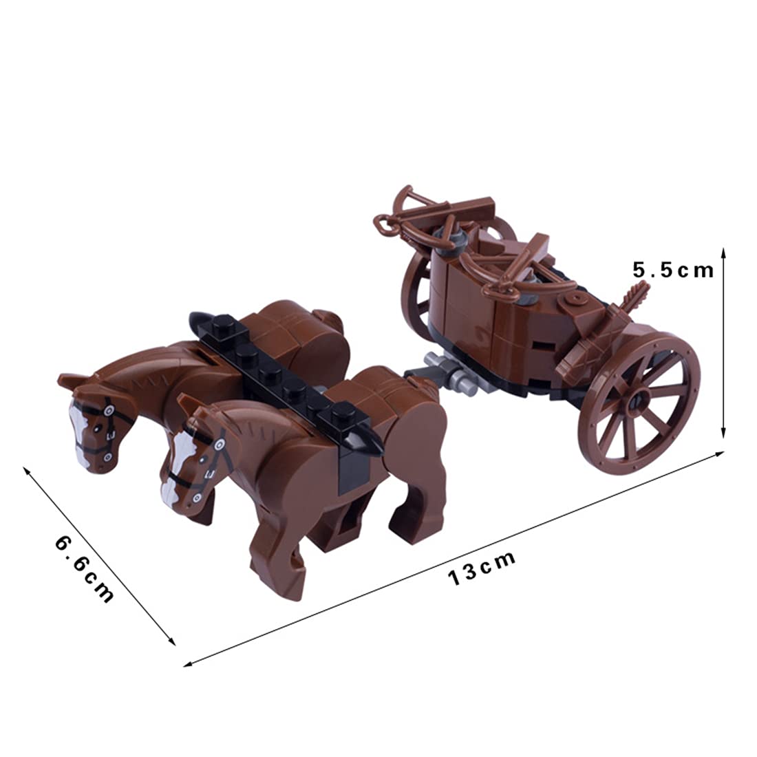 PLAYDIY Medieval Figures Chariot Bricks Model Military Building Blocks Toys, Compatible with Lego