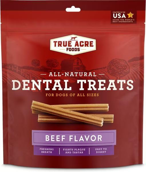 True Acre Foods All-Natural Dental Chew Sticks (32 Count, Beef)