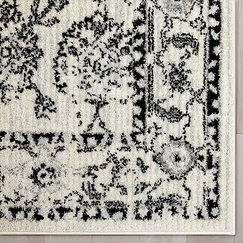 Well Woven Palace Oriental Ivory Grey Black 5'3" x 7' Area Rug