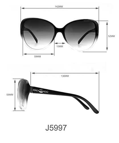 Jessica Simpson Women's J5997 Modern Cat Eye Sunglasses with UV400 Protection - Glamorous Sunglasses for Women, 59mm