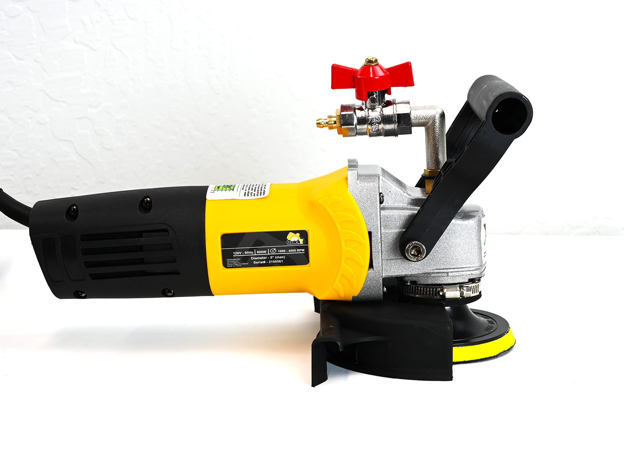 QuickT SPW702A Concrete Countertop Wet Polisher Variable Speed Grinder Sander Granite Stone Polisher Polishing Fabrication Tools Kit - 4" Diamond Polishing Pads for Concrete Granite Marble Tile Polish