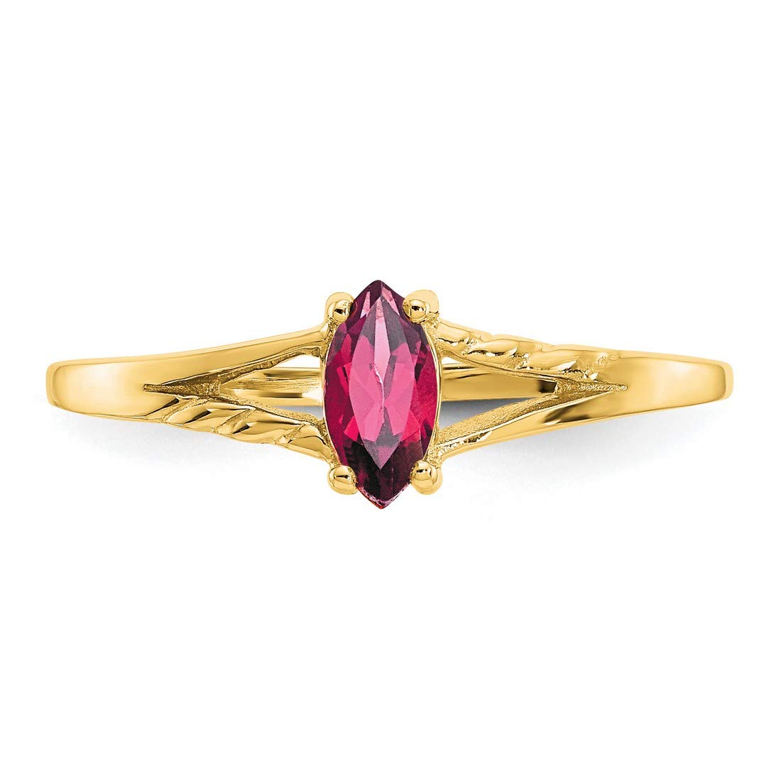 Jewelry Stores Network Pink Tourmaline Heart October Birthstone Ring in Real 14k Yellow Gold Size 7