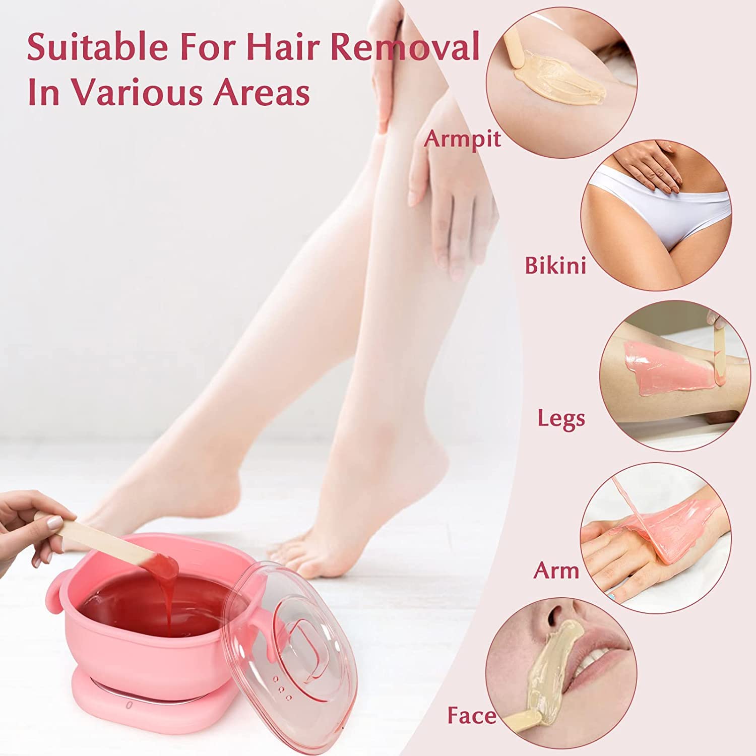 Ranrose Silicone Bowl for Wax Warmer,400ML Silicone Wax Warmer for Hair Removal with Replacement Silicone Wax Bowls for Waxing