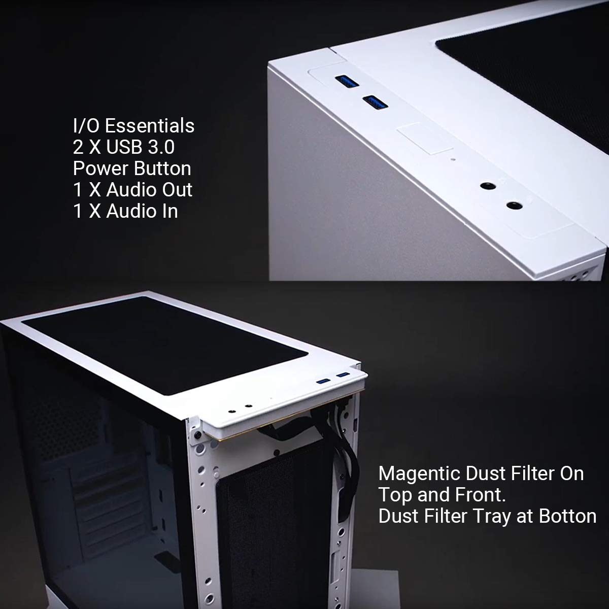 Lian Li Mid-Tower Chassis Micro ATX Computer Case PC Gaming Case w/Tempered Glass Side Panel, Magnetic Dust Filter, Water-Cooling Ready, Side Ventilation, 2x120mm PWM Fan Pre-Installed (205M, Black)