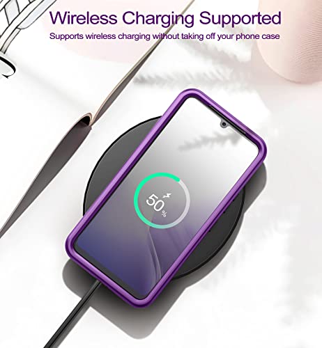 WeLoveCase Galaxy S23 5G 3-in-1 Heavy Duty Protection, Hybrid Shockproof TPU Bumper, Full Body Protective Cover - 6.1 Inch, Purple
