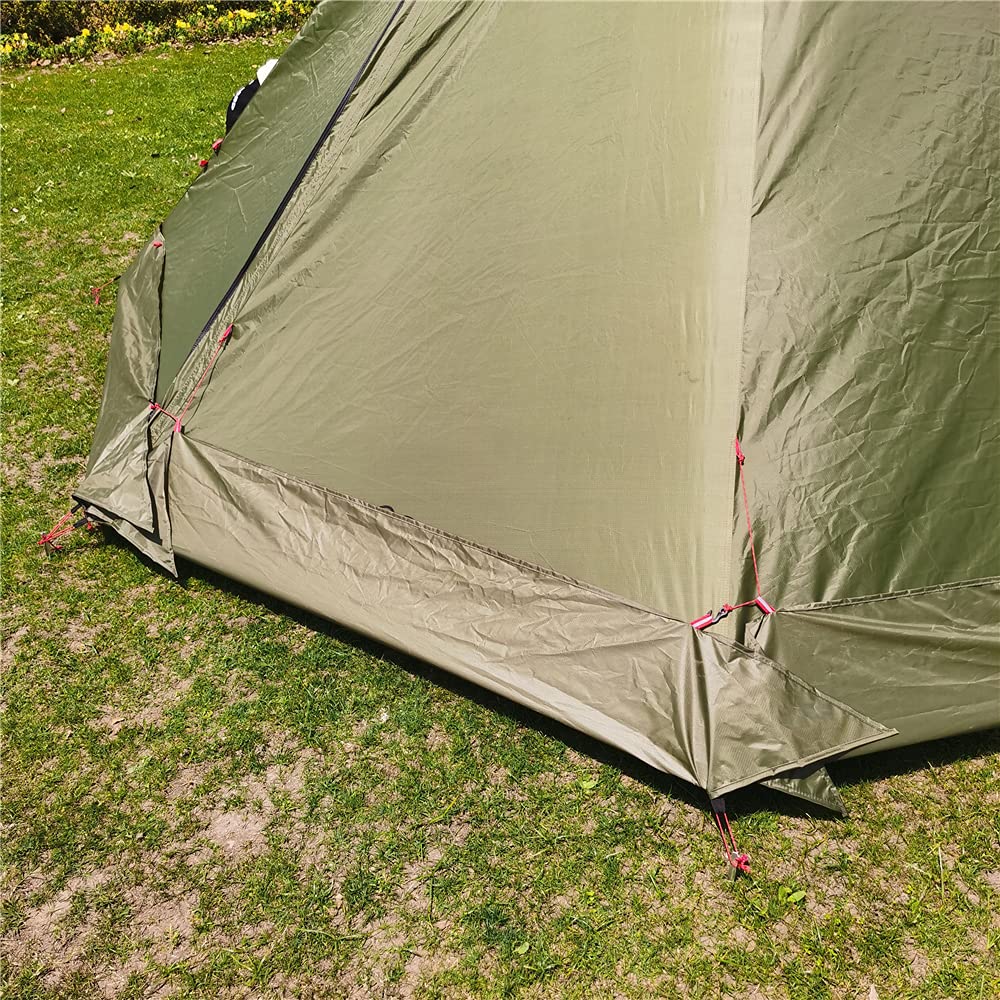 MCETO TX400PRO Teepee Hot Tent with Stove Jack Snow Skirt Lightweight Waterproof Winter Camping Hunting Hiking (Olive)