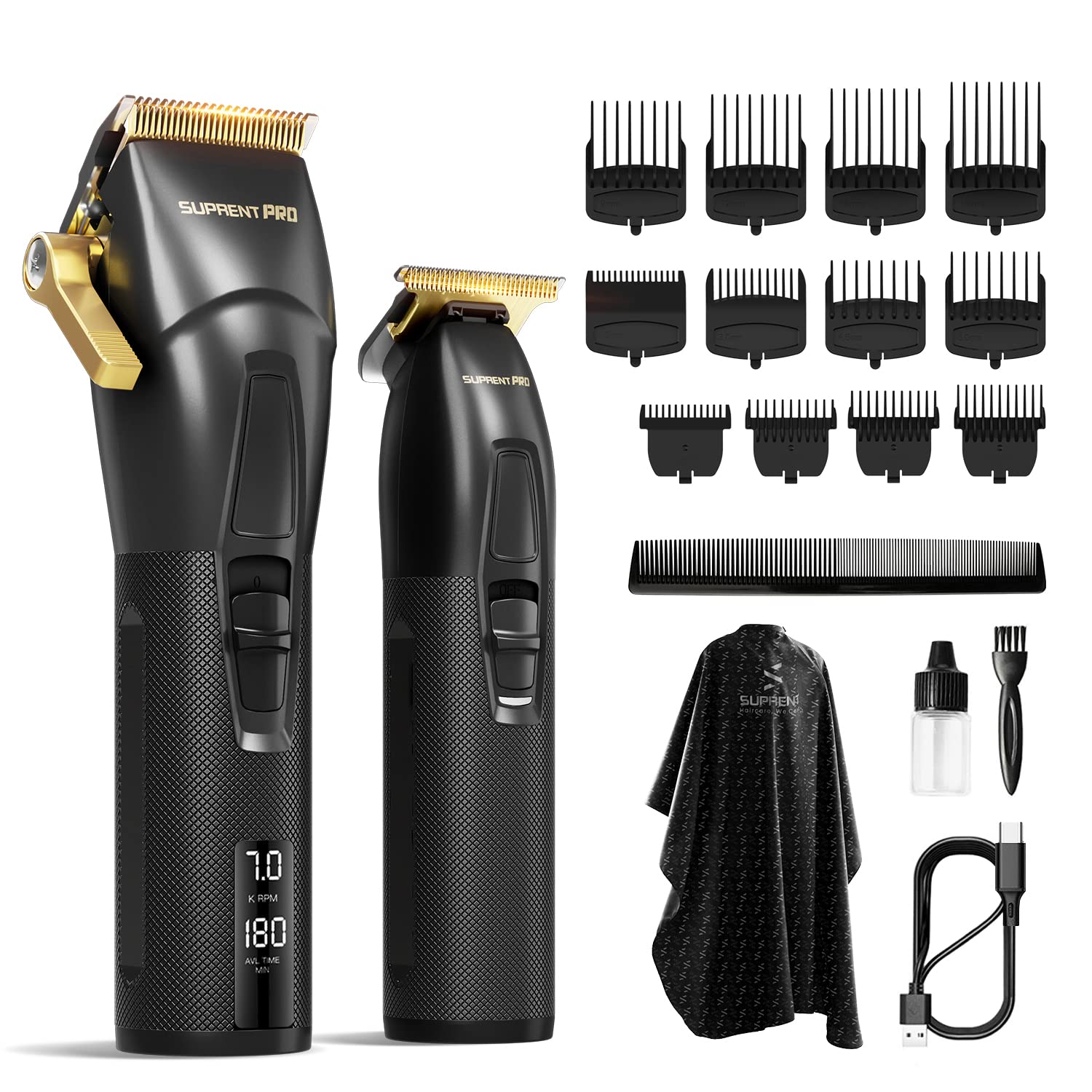 SUPRENT® Professional Hair Clippers for Men & Rechargeable USB-C Nose Trimmer Nose Ear Hair Trimmer
