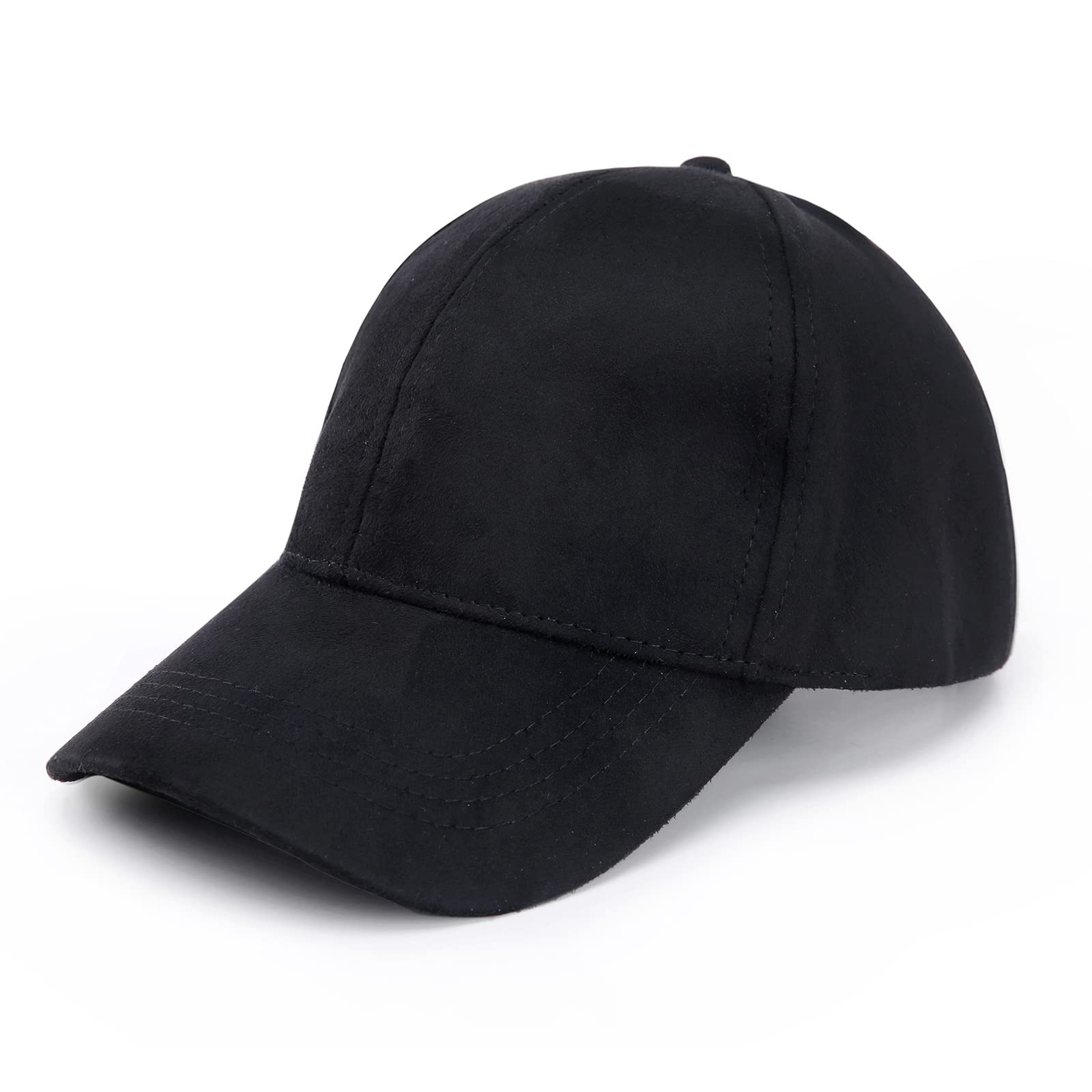 JOOWEN Men Women Faux Suede Baseball Hat Unisex Adjustable Plain Dad Cap (Yellow)