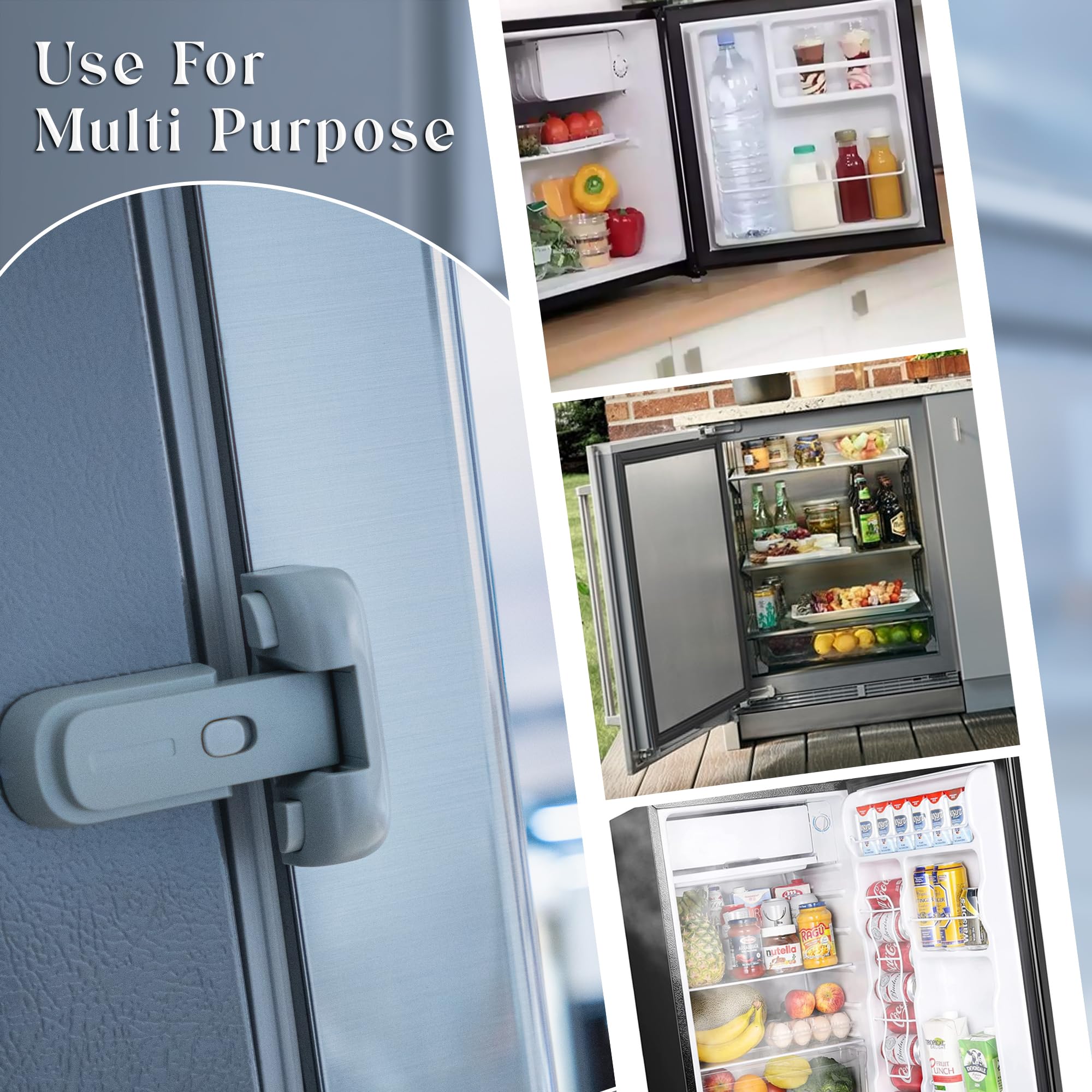 Locktrendz - Child Proof Fridge Locks for Kids, Strong Heavy Duty Child Safety Button Refrigerator Lock, Durable and Easy to Install Fridge Lock, Pack of 1 Cabinet Lock for toddlers & Kids.