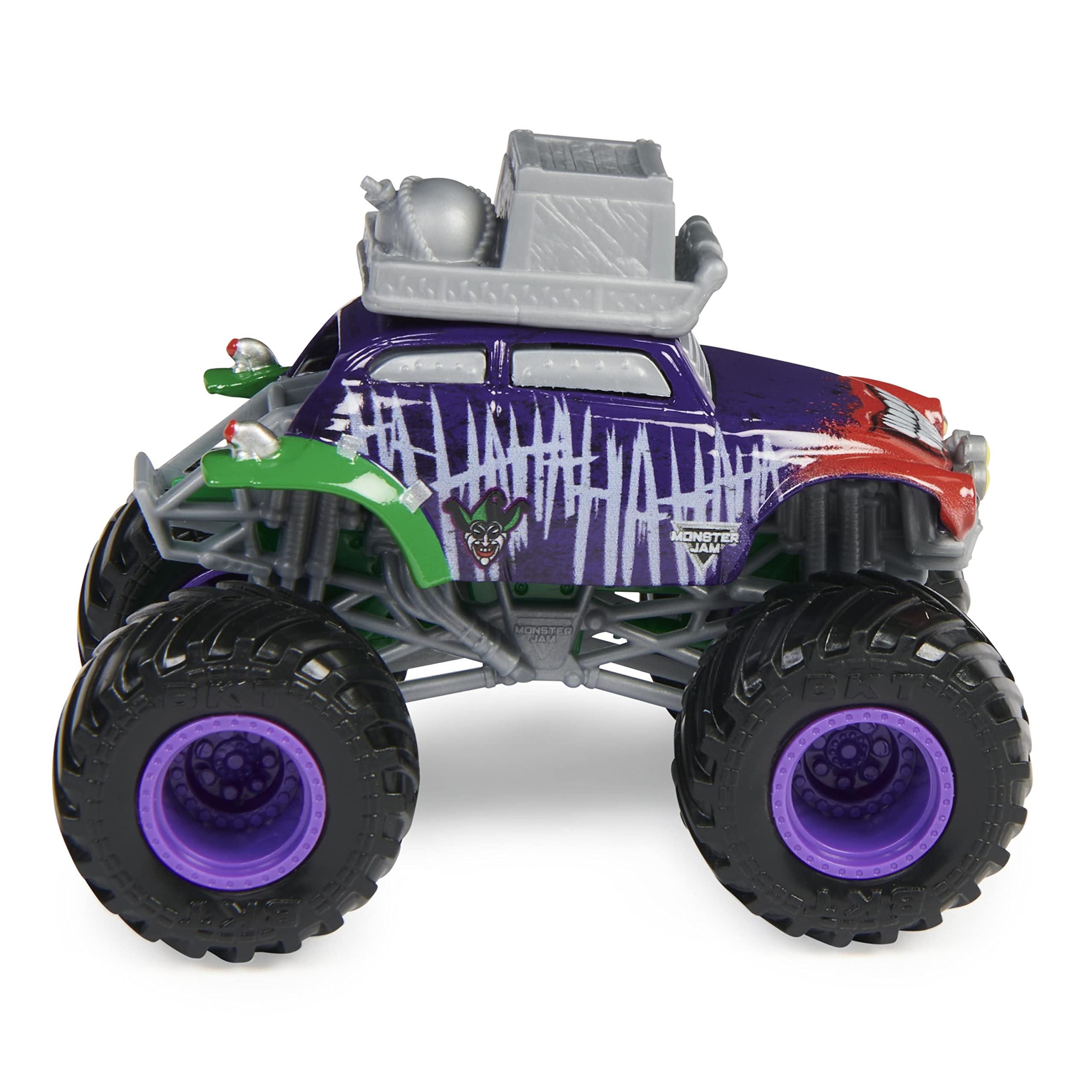 Monster Jam 2022 Spin Master 1:64 Diecast Truck with Bonus Accessory: Heroes & Villains Joker, (SM6044941)
