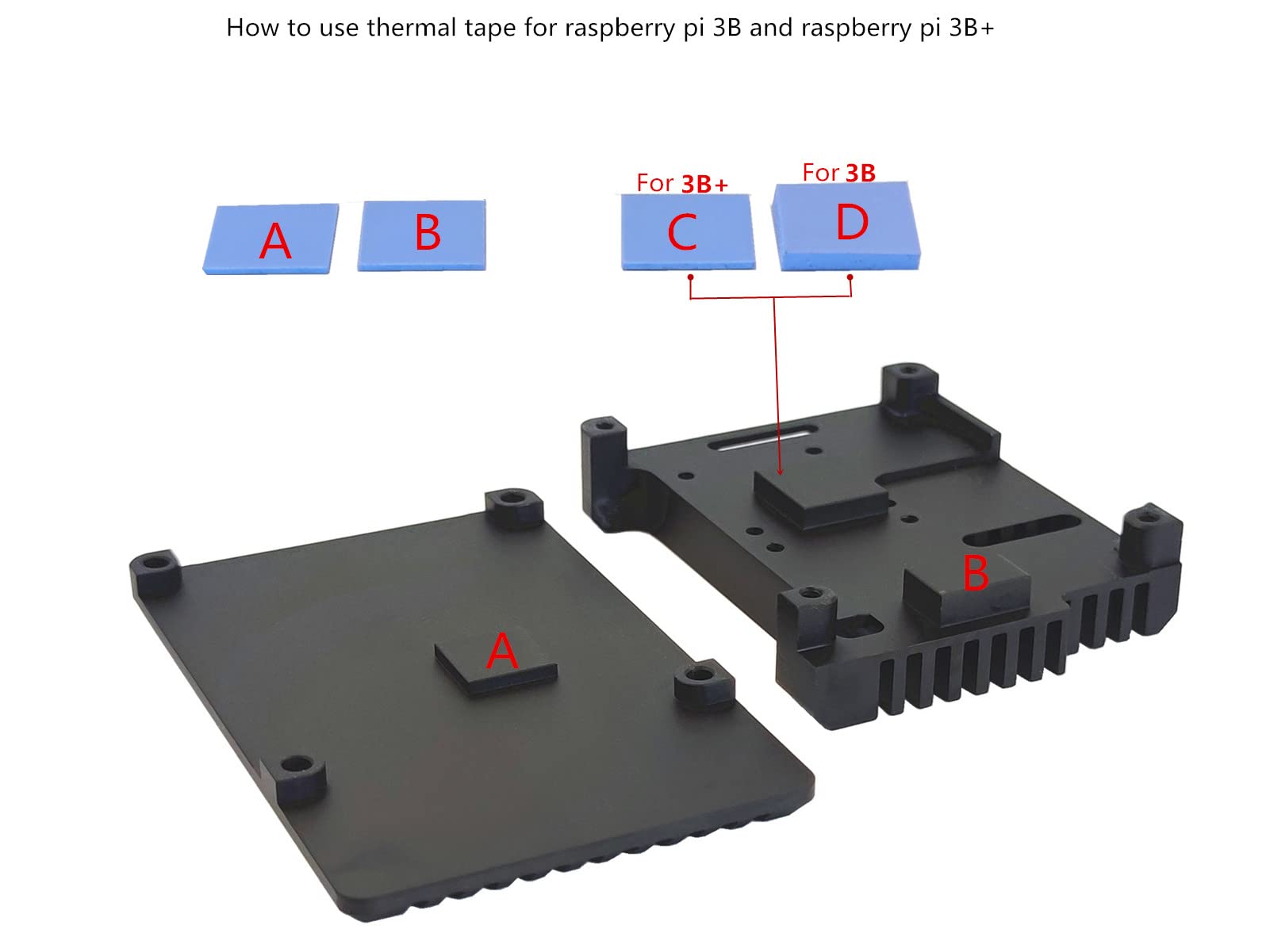Raspberry Pi 3B Aluminum Aolly Case, Raspberry Pi 3 Model B+ Passive Cooling Case with Dual Cooling Fan