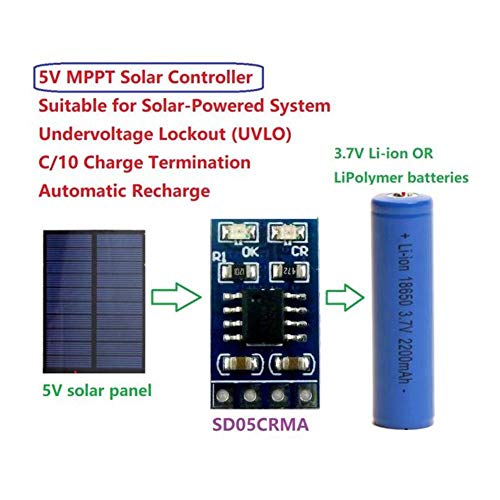 SD05CRMA 4.4-6.5V Input Solar Panel Dedicated Charging Module 18650 LiPo Li-ion Lithium Battery Controller Module(with Pin)