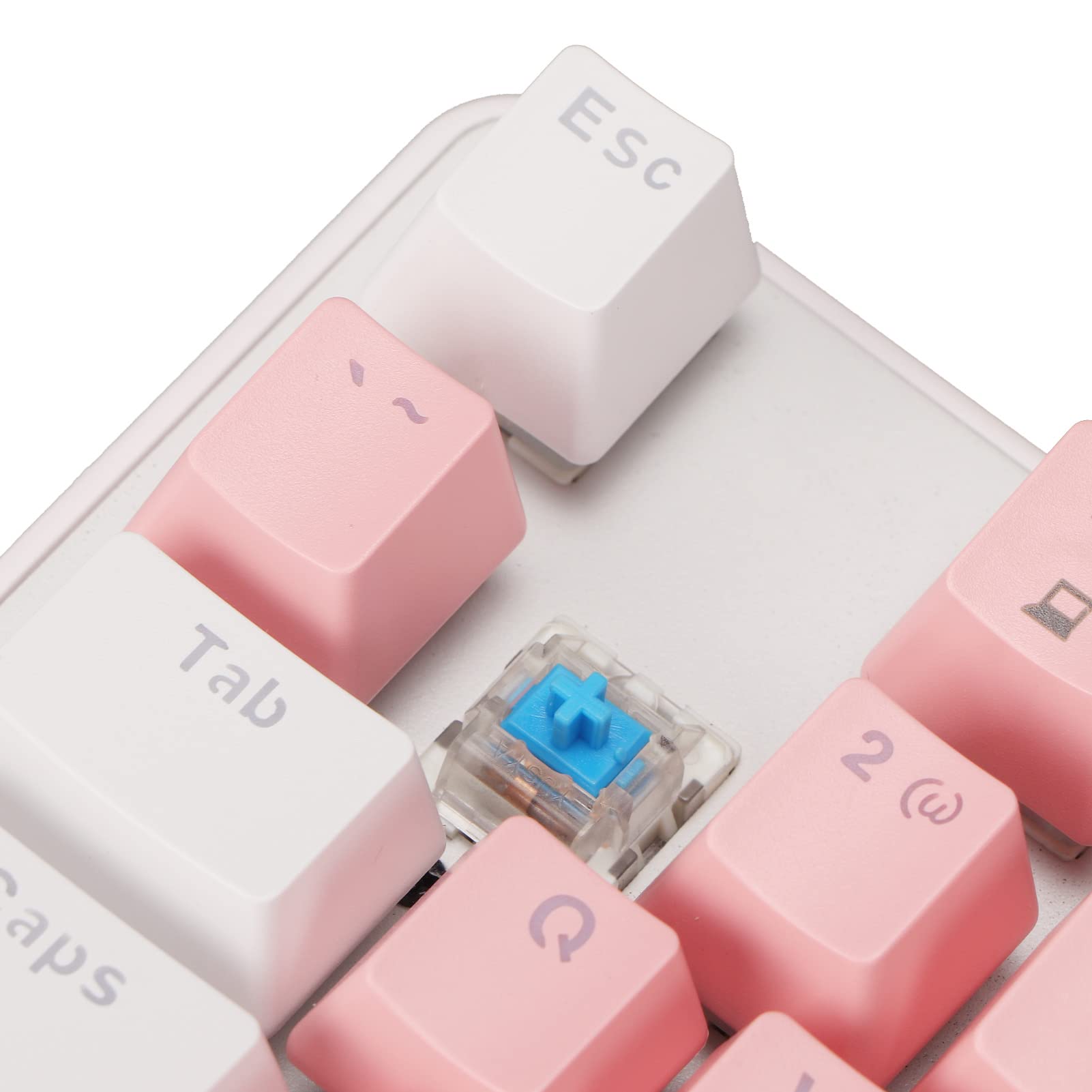 Pomya RGB Backlit Keyboard, 87 Key Mechanical Gaming Keyboard, USB Wired Mechanical Keyboard, Blue Switch for PC Laptop Desktop Computer(Pink White)