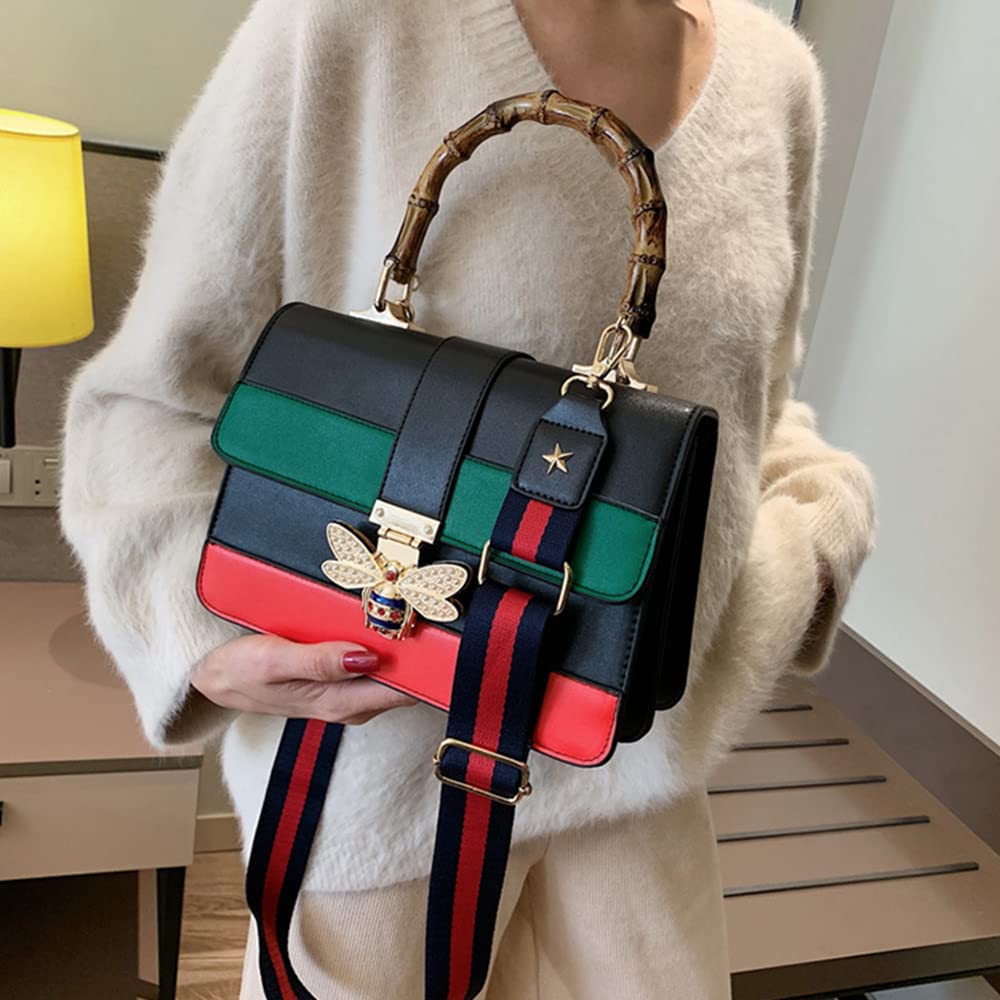 Nhicdns Crossbody Bags for Women Leather Chain Square Lock Purses Cute Handbags Shoulder Bag Khaki
