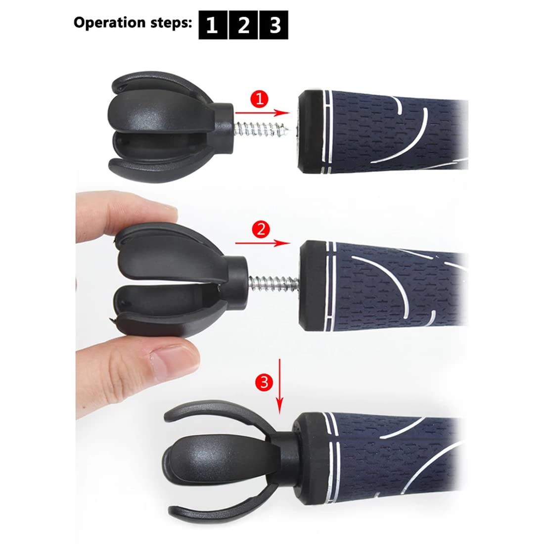 MDYNI 6 Pieces Golf Ball Retriever 4-Prong Pick Up Steel Saver Shaft Tool Golf Ball Grabber Sucker Claw Grip Tool for Putter Grip