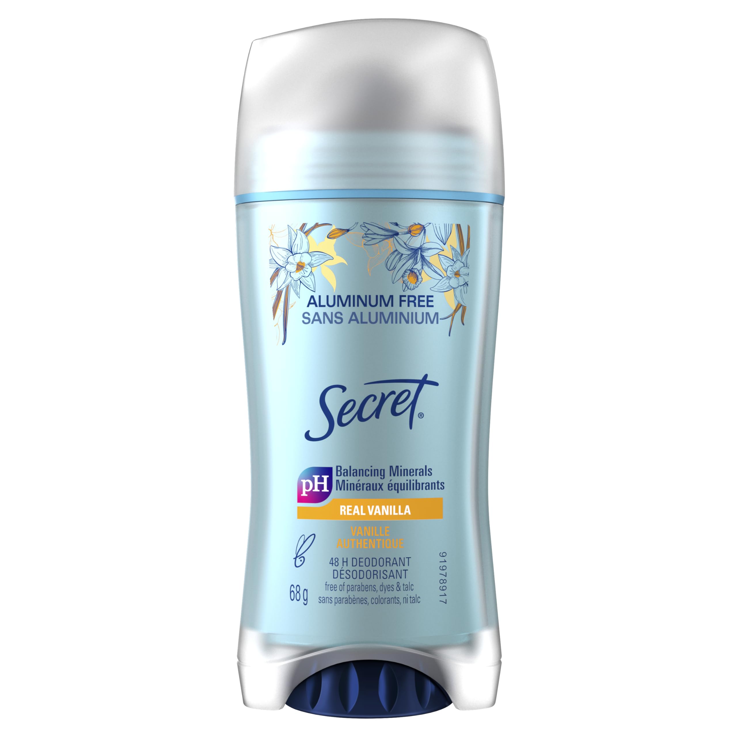 Secret Aluminum Free Deodorant for Women, Vanilla, 2.4 oz (Pack of 3)