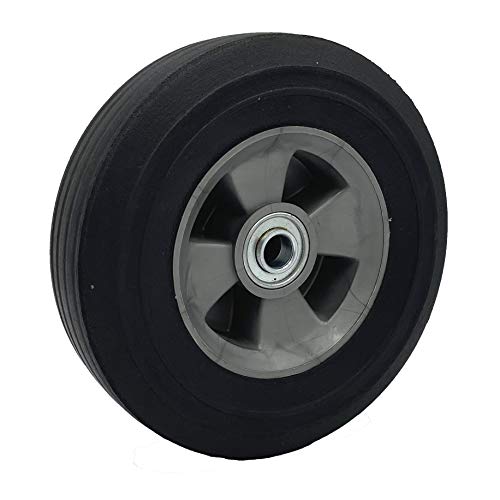 Rocky Mountain Goods Solid Rubber Hand Truck Wheel 8" X 2.25" - 5/8β axle Size - Flat Free Solid Rubber Replacement tire for Hand Truck, cart, Power Washer, Dolly, Compressor - 550 lbs. (8")