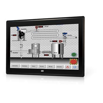 IEI Technology DM-F24A/PC-R31 Industrial Monitor 24 inch 250 cd/m FHD LCD, Aluminum Front Panel, Black Color, W/USB projected capacitive Touch Screen, 9~36V DC Input, R31