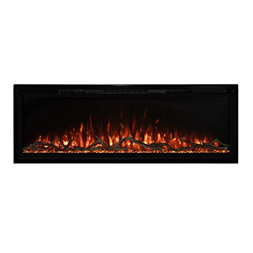 Modern Flames Spectrum Series Slimline Wall Mount/Built-In Electric Fireplace (SPS-50B), 50-Inch